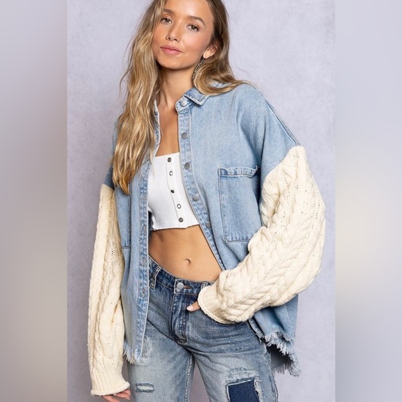 POL | Jackets & Coats | Pol Very Oversized Denim Jacket With Crochet ...